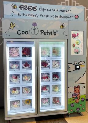 China 24/7 Self Service Cooling Locker Machine For Fresh Flowers Pot Plants Cholocate Vending Machine for sale