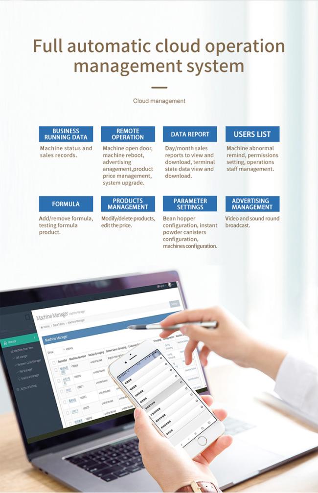Coffee machine with cup in position
