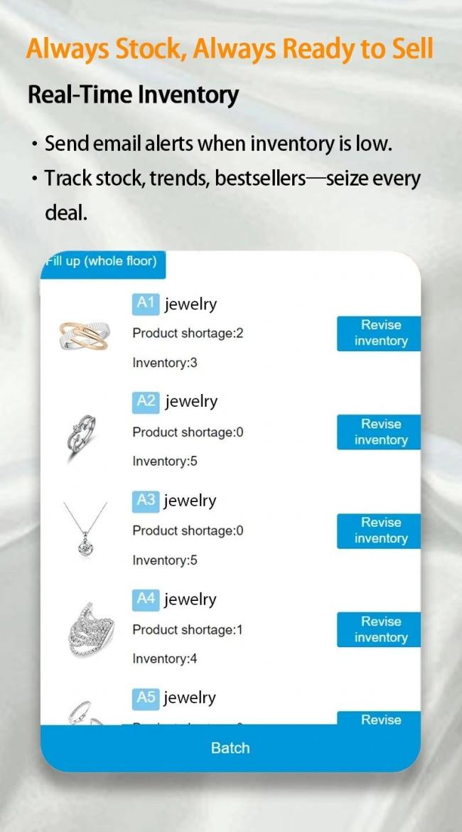 Jewelry vending machine interior display