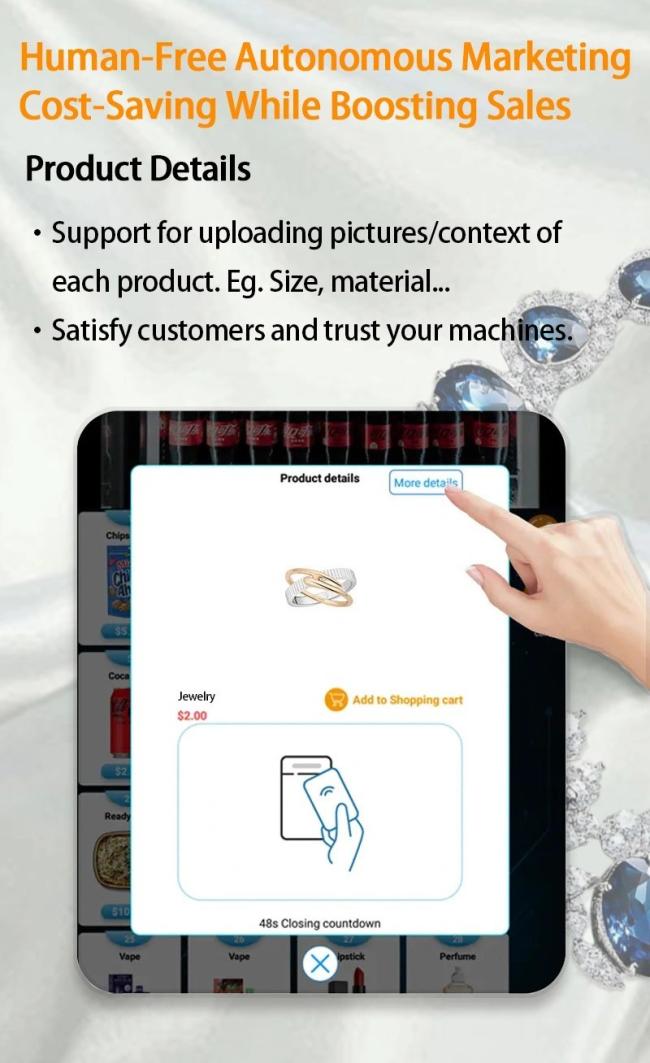 Jewelry vending machine in retail setting