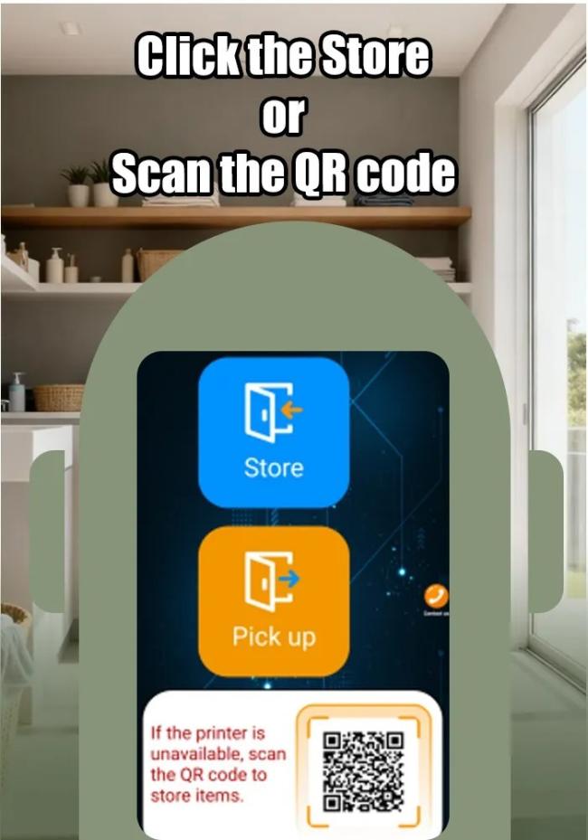 User interacting with laundromat vending machine