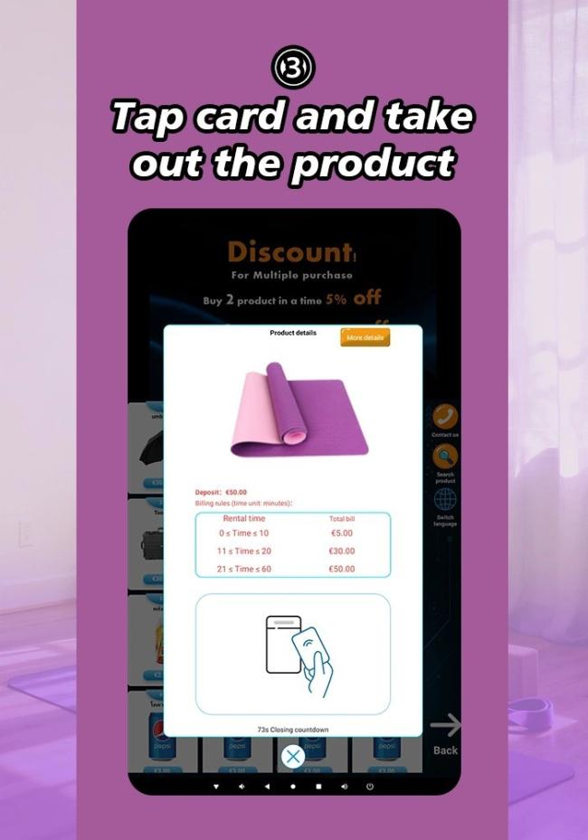 Locker vending machine in gym setting