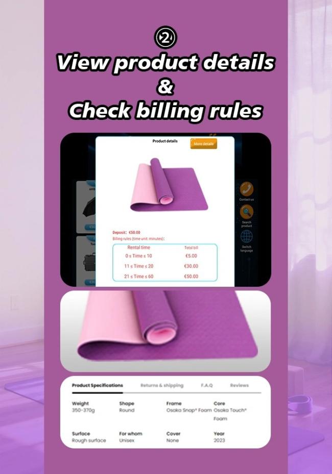 Locker vending machine with yoga mats