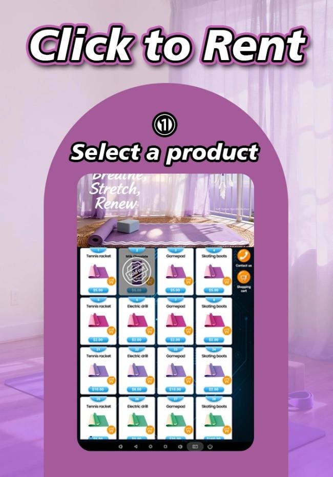 Locker vending machine touchscreen interface