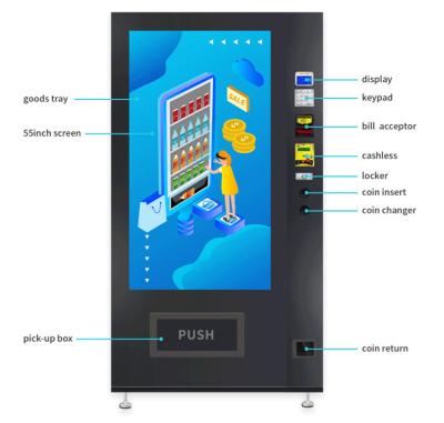China Touchscreen Small Drink Vending Machine , Black Vending Machine Equipment for sale