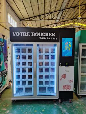 China Freezing Beef Meat Vending Machine Lattice Cabinet Credit Card Reader for sale
