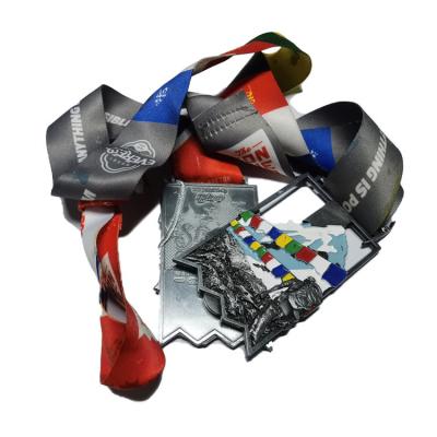 Cina Piatto maratona di sport del metallo della medaglia della medaglia su ordinazione in lega di zinco del nastro in vendita