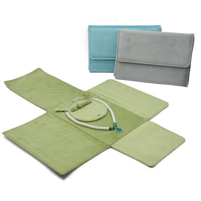 China Customizable Luxury Foldable Rectangle Jewelry Storage Box Portable Necklace and Ring Storage Box Customized Jewelry Packaging for sale