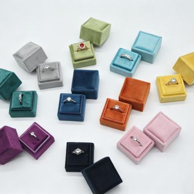 China Custom Color Luxury Ring Box Wholesale Manufacturer Premium Jewelry Gift Box for Wedding Proposal Engagement Bulk Custom Logo for sale