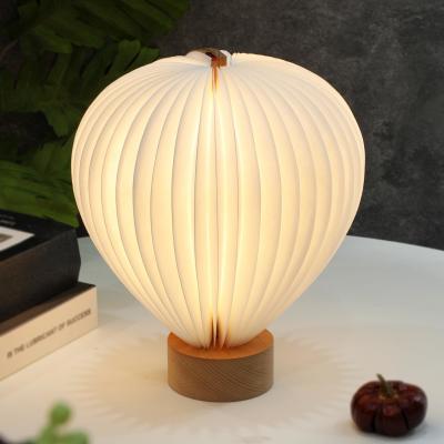 China Folding LED Table Paper Mache Balloon Lantern Origami Hanging Light for sale