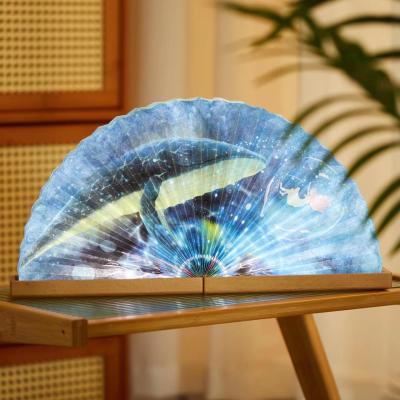China Beechwood Dimmable Folding Paper Lamp Battery Powered Handcrafted light for sale