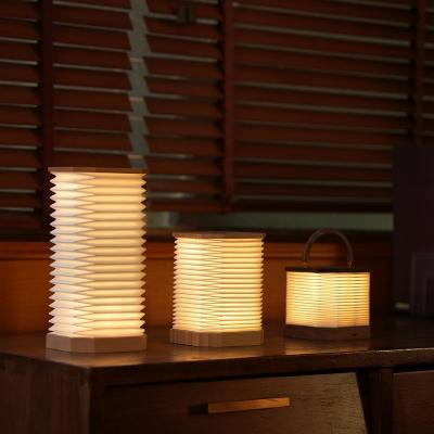 China ODM PE Paper Collapsible Camping Light LED Accordion Floor Lamp for sale