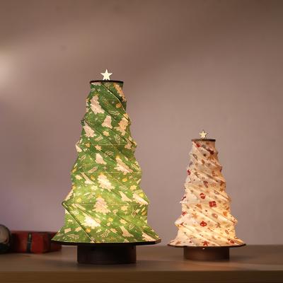 China Decorative Tree Christmas Paper Lamp Rechargeable Handmade ODM for sale