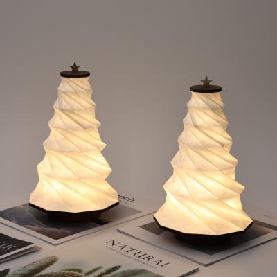 China Cordless Bedroom Tree Shaped Lamp Wood Paper Lights Home Decor for sale