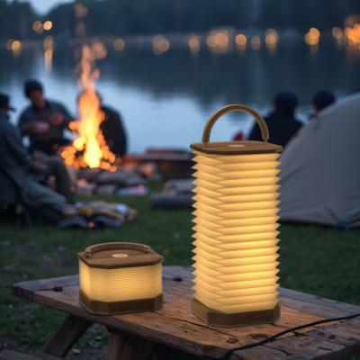 China 6V Camping Accordion Light Fixture Portable Foldable LED Touch Warm Light for sale