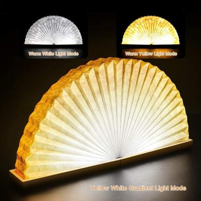 China Dimmable Geometric Origami Colour Paper Lamp Fan Shape USB Charging for sale