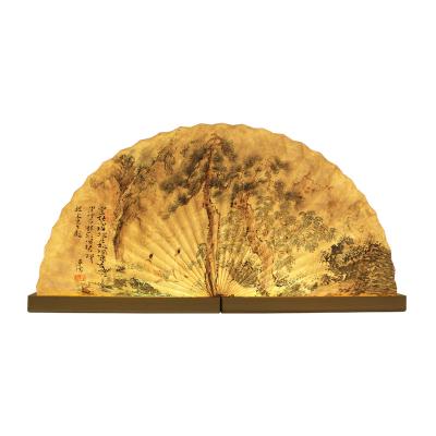 China Custom Folding Paper Lamp Desk Fan Lights Gift UV Printing 1100mA for sale