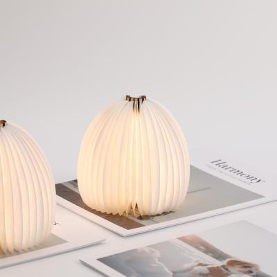 China Wooden Folding Book Paper Origami Table Lamp Reading Warm White Night Light for sale