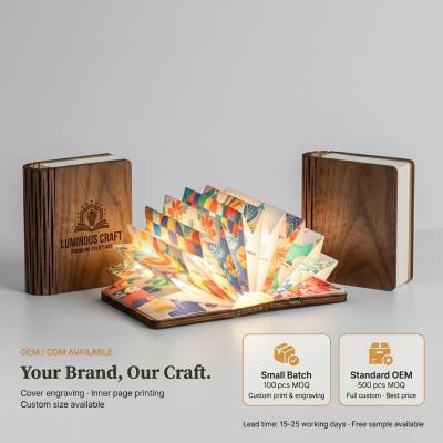 China Custom LOGO Foldable Paper Lamp with Refrigerator Magnet LED Night Light Wholesale Promotional Novelty Light Supplier for sale