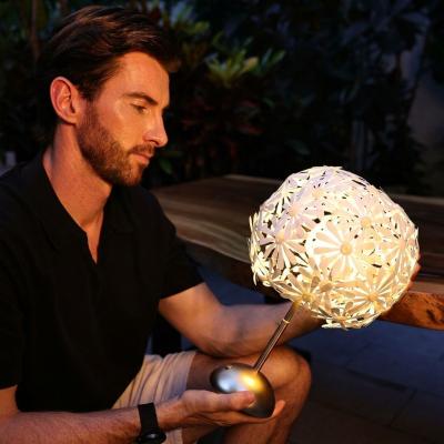 China Modern LED Flower Ball Table Lamp 3D Lotus Night Light Metal Base USB Bedside Desk Lamp for Home Bedroom Living Room Decor for sale
