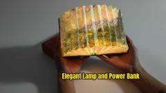 Elegant Foldable Wood Reading Lamp with Built In Power Bank