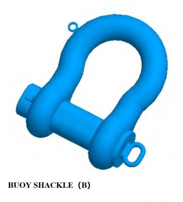 China 20.5mm-73mm B Type Buoy Shackle Boat Anchor Chain Shackle Customized for sale