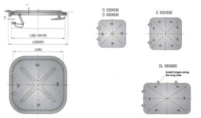 China Embedded Weathertight Hatch Cover TYPE D Boat Access Cover CB/T3728-2011 for sale