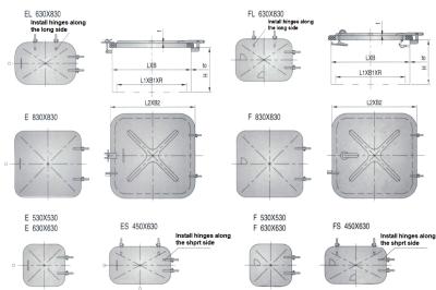 China Non Weathertight Boat Hatch Covers Steel Hatch Cover Single Sided Opening for sale