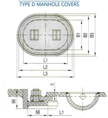 China ELLIPSE Metal Manhole Covers Steel Manhole Cover For Ship Boat for sale
