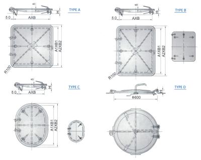China CB732-68 Aluminum Boat Hatch Covers Waterproof Boat Access Hatch Covers for sale