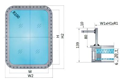 China Fireproof Aluminium Boat Windows A60 Class Ship Window Customized for sale