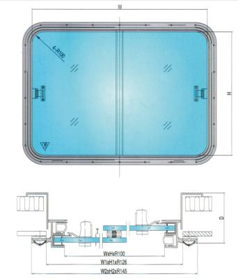 China 500*300 800*500 Aluminium Sliding Boat Windows Double Sliding Boat Windows for sale