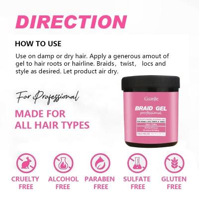 Cina 16oz Twist Gel Private Label Tenuta massima per capelli africani Controllo bordo Tenuta forte in vendita