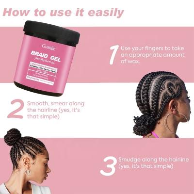 Cina 16oz Twist Gel Private Label Tenuta massima per capelli africani Controllo bordo Tenuta forte in vendita