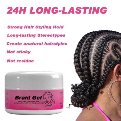 Cina Medium Hold Braid Gel per condizionamento lucente Loc Twist Hair Styling private label in vendita