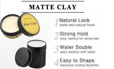 Cina Forte Tenuta Naturale Aspetto Matto Tessura Capelli Paste Capelli fango per Uomini Stock 100g Volume in vendita
