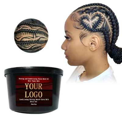 China Twist Loc Edge Gel de cabelos trançados Vendedor Não Flaky Branco Strong Hold grande tamanho Gel de trançamento de cabelos Anti-frizz Blocks Gel de cabelos à venda