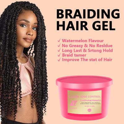 China Keratine haar vlecht gel met kokosolie Locs Twist Waves Wig Rand Sterk vasthouden Hoog schitteren Geen residu Glanzend aardbei geur Te koop