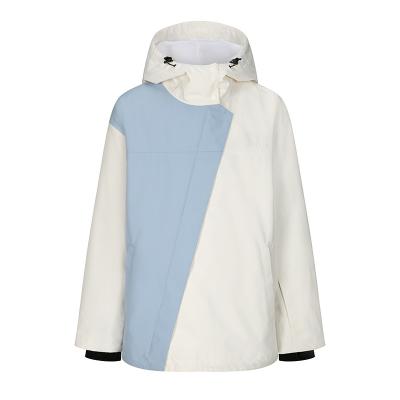 China Contrast Color Oblique Placket Cotton Padded Full Pressure Glue Snow Suit for Ski Jacket for sale