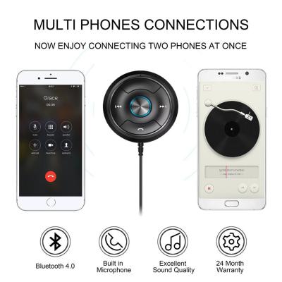 China Bluetooth Receiver Car Kit with 2 Ports USB Car Charger Magnetic Base& Built-In Microphone for iPhones Samsung Phones for sale