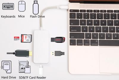 China Type-C Hub USB C Adapter 50Gbps for MacBook Pro 13" 15" 2016/2017, USB-C 40Mbps 100W Power delivery for sale