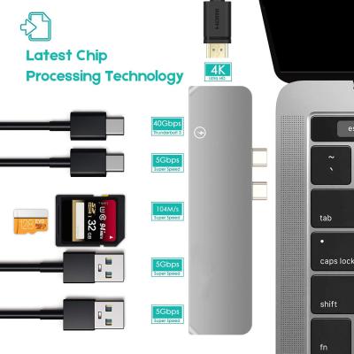 China USB C to  Cable Smart Hub / Adapter with USB C Port for MacBook and Pro,7 in 1 Combo with USB3.0,100W PD charger for sale