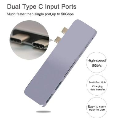 China Newest Type-C USB C Hub Macbook Pro  Thunderbolt 3 Dock, HomeSpot Aluminum USB Hub for 2016/2017/2018 MacBook Pro for sale