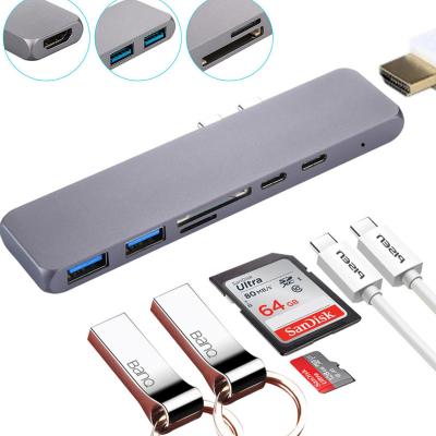 China Aluminum USB Type-C Hub Adapter Dongle 50Gbs for 2016-2018 MacBook Pro 13"&15" 4K , Thunderbolt 3 5K@60Hz,USB-C Data for sale