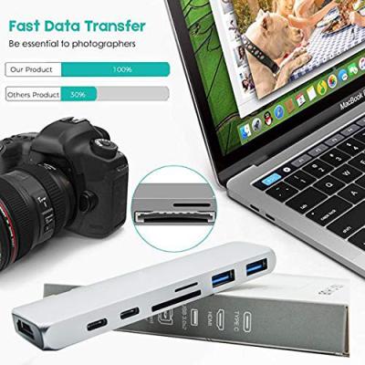 China Best Type-C Duo Adapter 50Gbps MacBook Pro 2018 2017 2016 13" 15",USB-C 100W Power Delivery,USBC 5Gbps Data,4K for sale
