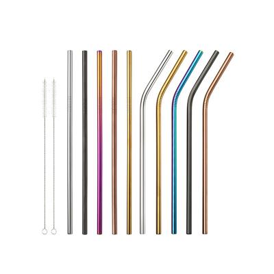 China Eco Friendly Stainless Steel Straws Straight bent Reusable Metal Drinking Straws for sale