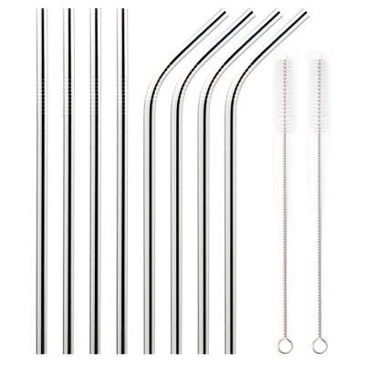 China Stainless Steel Straws Straight bent Reusable Eco Friendly Metal Drinking Straws for sale