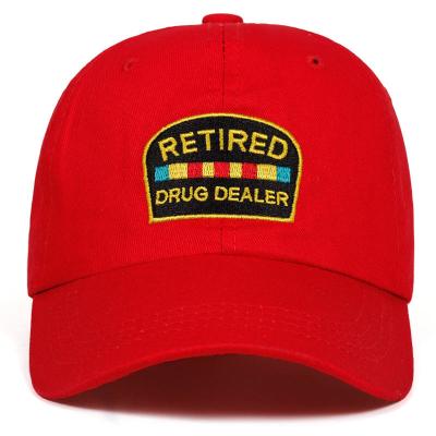 China Popular 100% Cotton Unstructured lightning logo dad hat custom embroidered logo for sale