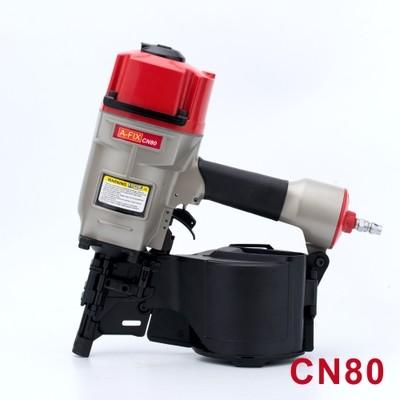 China Pneumatic coil nailer gun, air brad nailer/stapler,CN80,Silver&Aluminum,33.9*13.1cm for sale