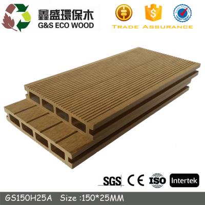 China Non Biodegradable Hollow Wpc Decking Pests Proof Outdoor Composite Wood Flooring for sale
